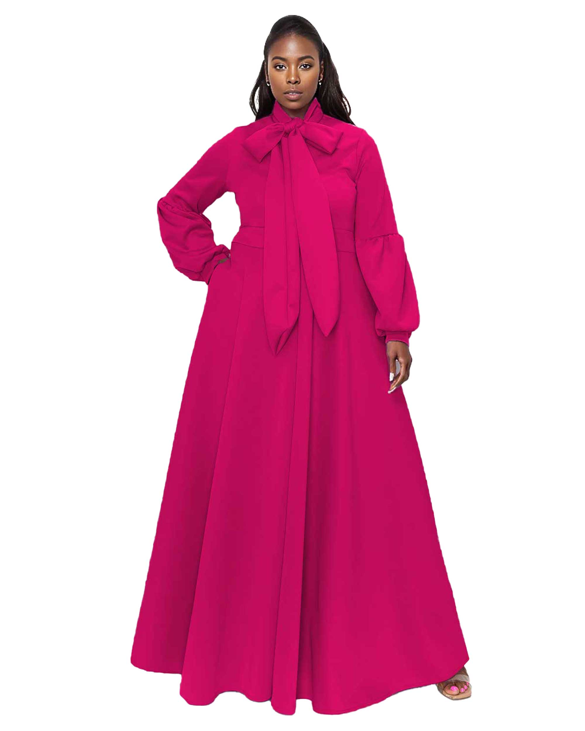 Plus Size Bella Donna Dress with Ribbon and Bishop Sleeves Plus Size Bella Donna Dress with Ribbon and Bishop Sleeves