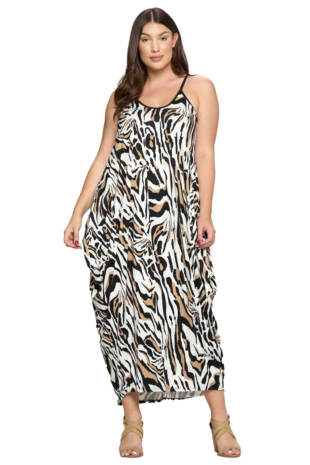 Tiger Stripe Spaghetti Strap Pocket Dress | Made in USA | LIVD Apparel ...
