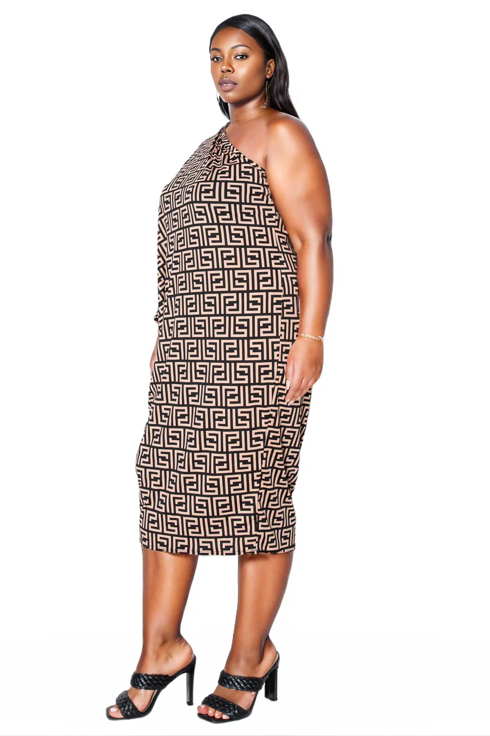 Plus Size Persephone Asymmetrical Midi Dress – L I V D